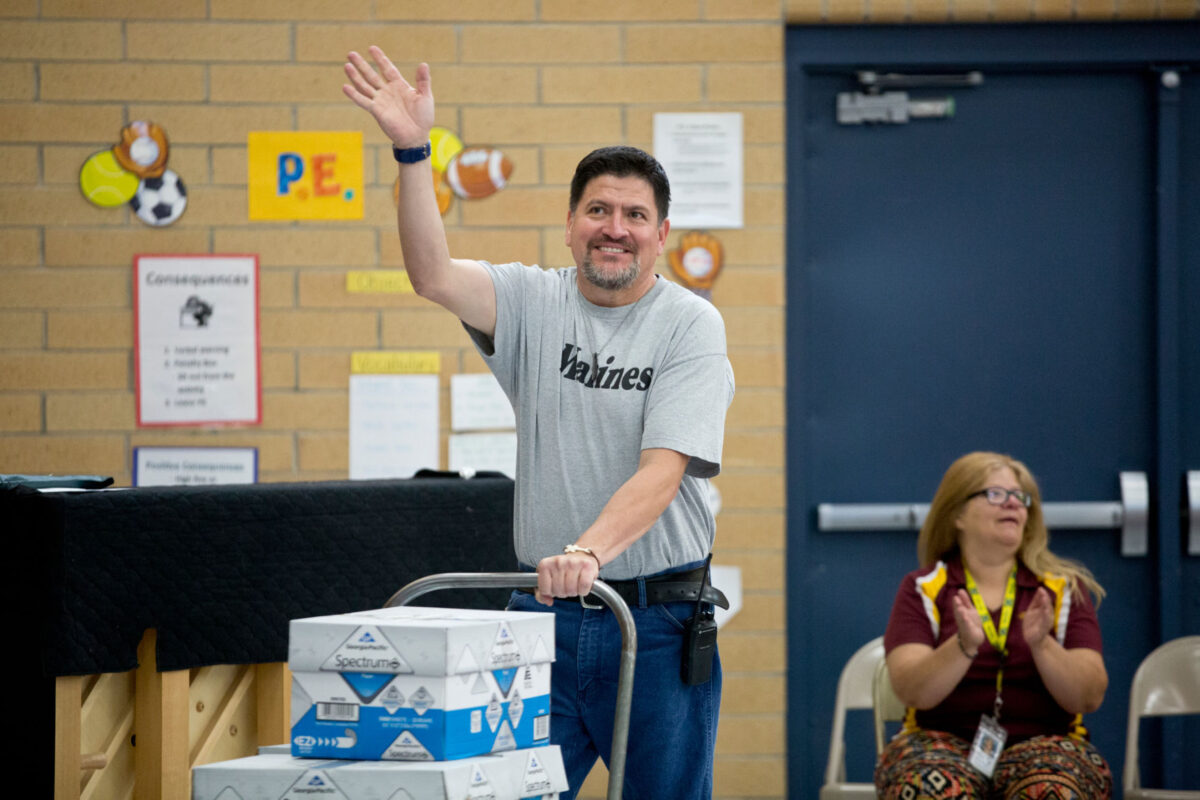 Orem Elementary School honors custodian for service in armed forces ...